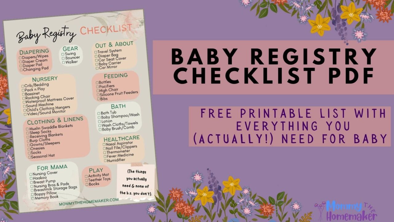 Baby Registry Checklist PDF Free Printable - Mommy the Homemaker