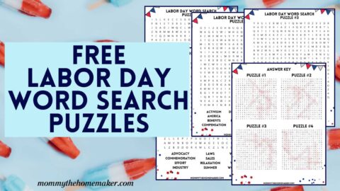 FREE PRINTABLE Labor Day Word Search Puzzles - Mommy the Homemaker